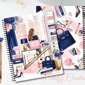 Printable Pink and Blue Floral Journal/planner Stationery Set Planner ...