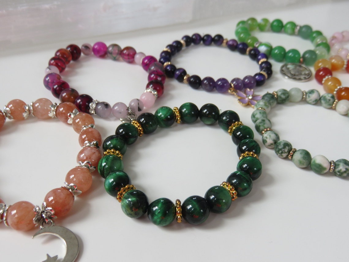 CUSTOM Crystal Bead Bracelet - Etsy