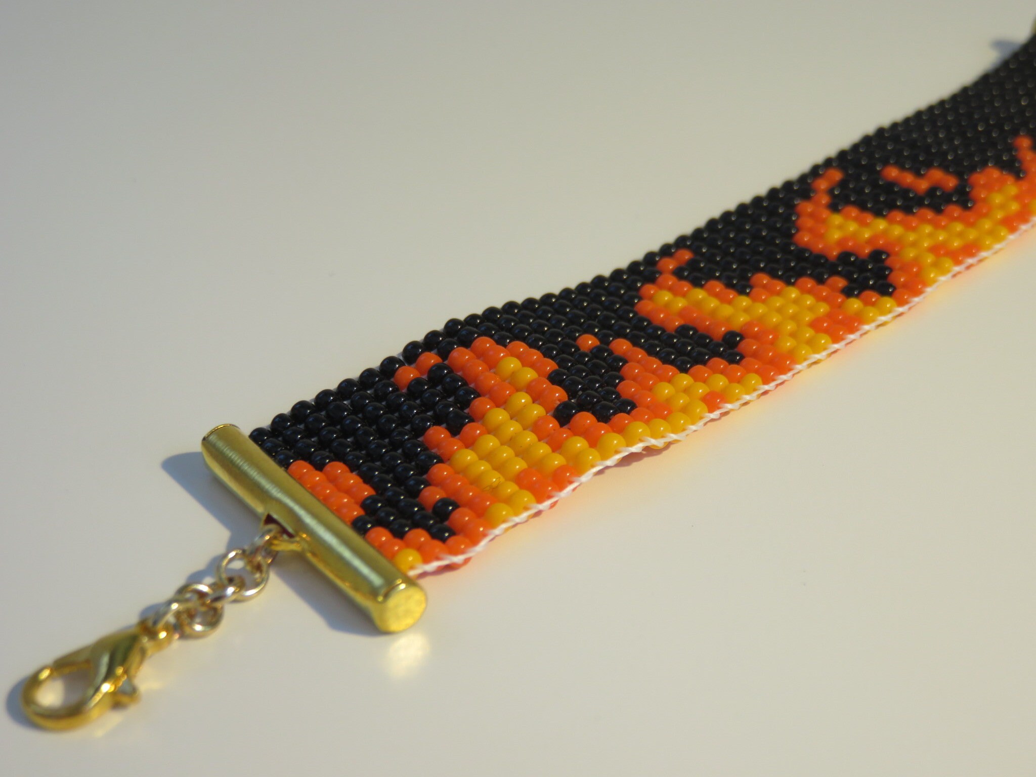 Flame Seed Bead Bracelet - Etsy