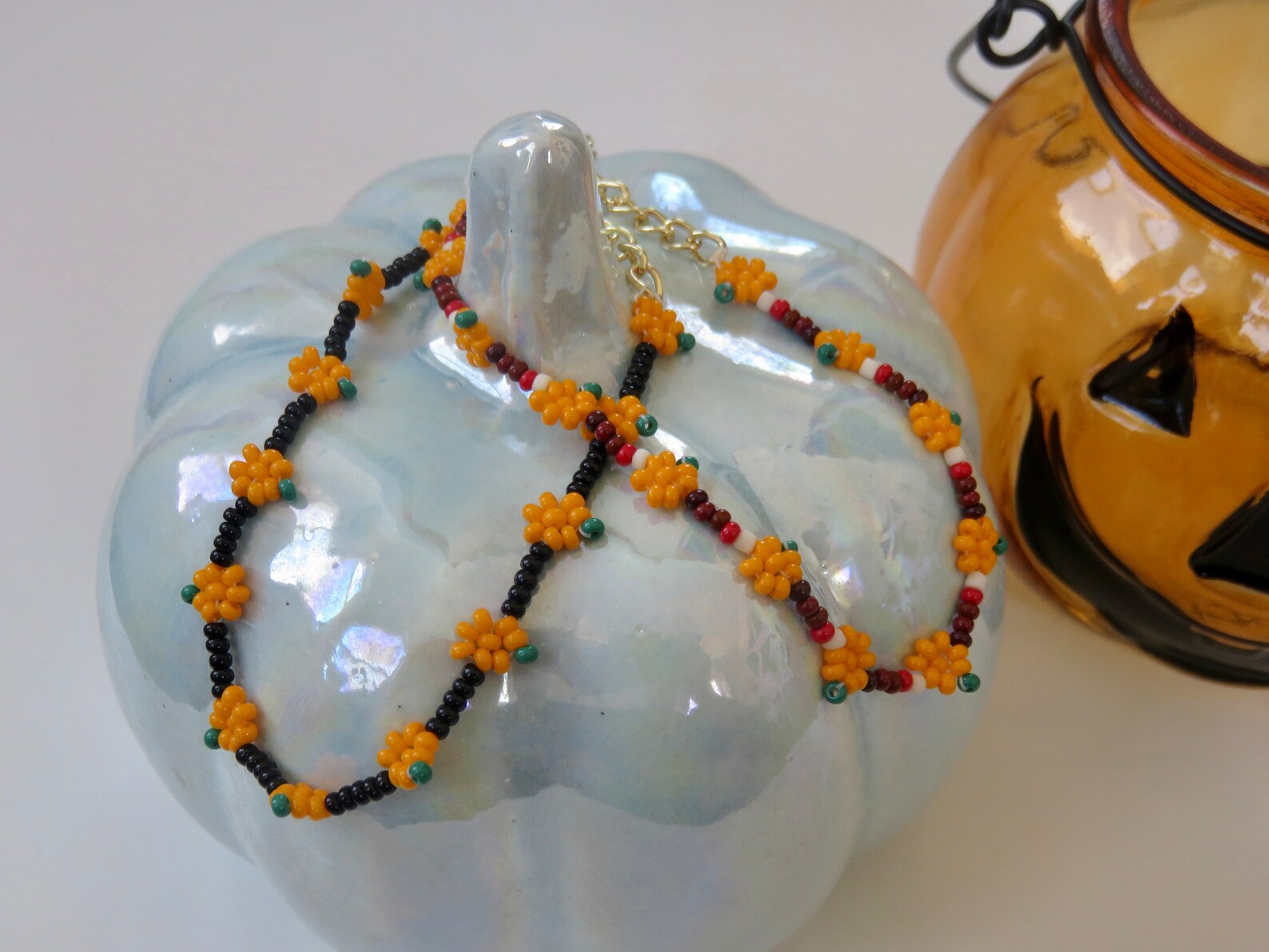 Pumpkin Seed Bead Bracelet - Etsy