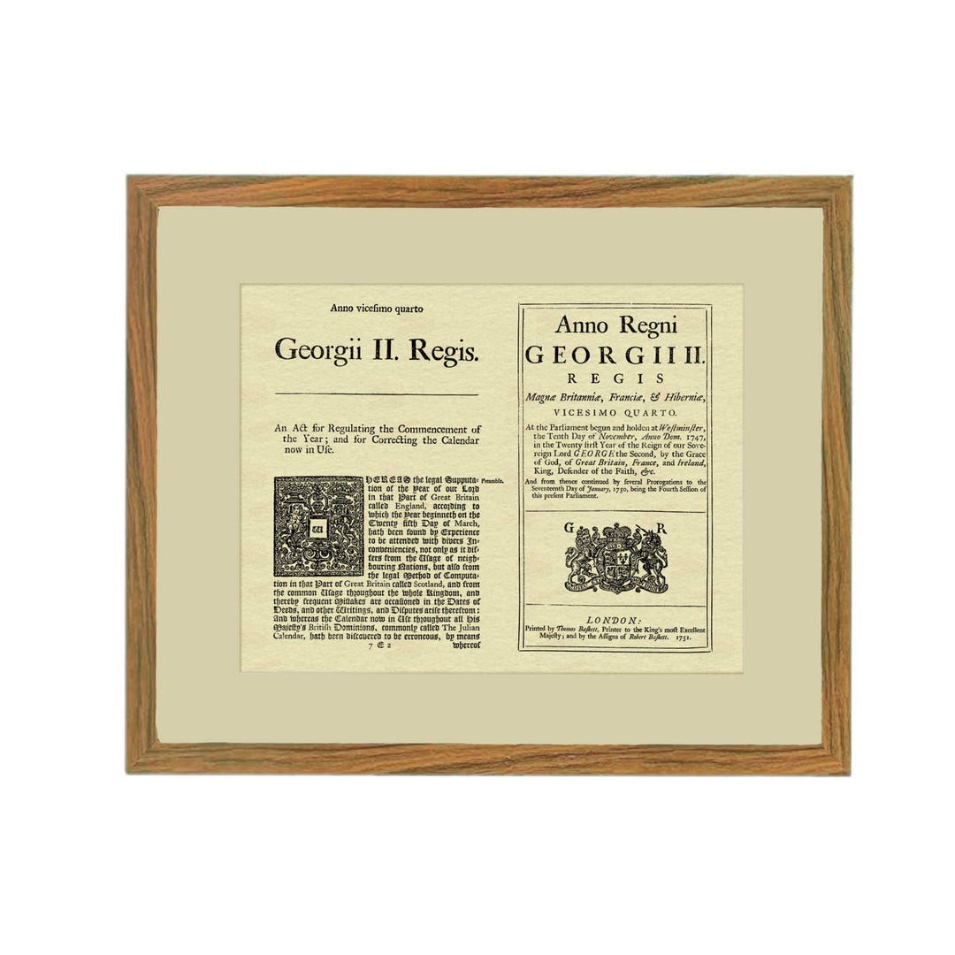 History Framed Wall Art: British Calendar Act - Etsy