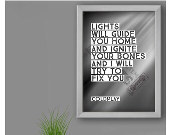 Coldplay Fix You - Etsy