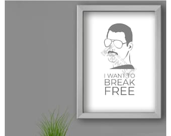 Queen Poster I Want to Break Free - Etsy