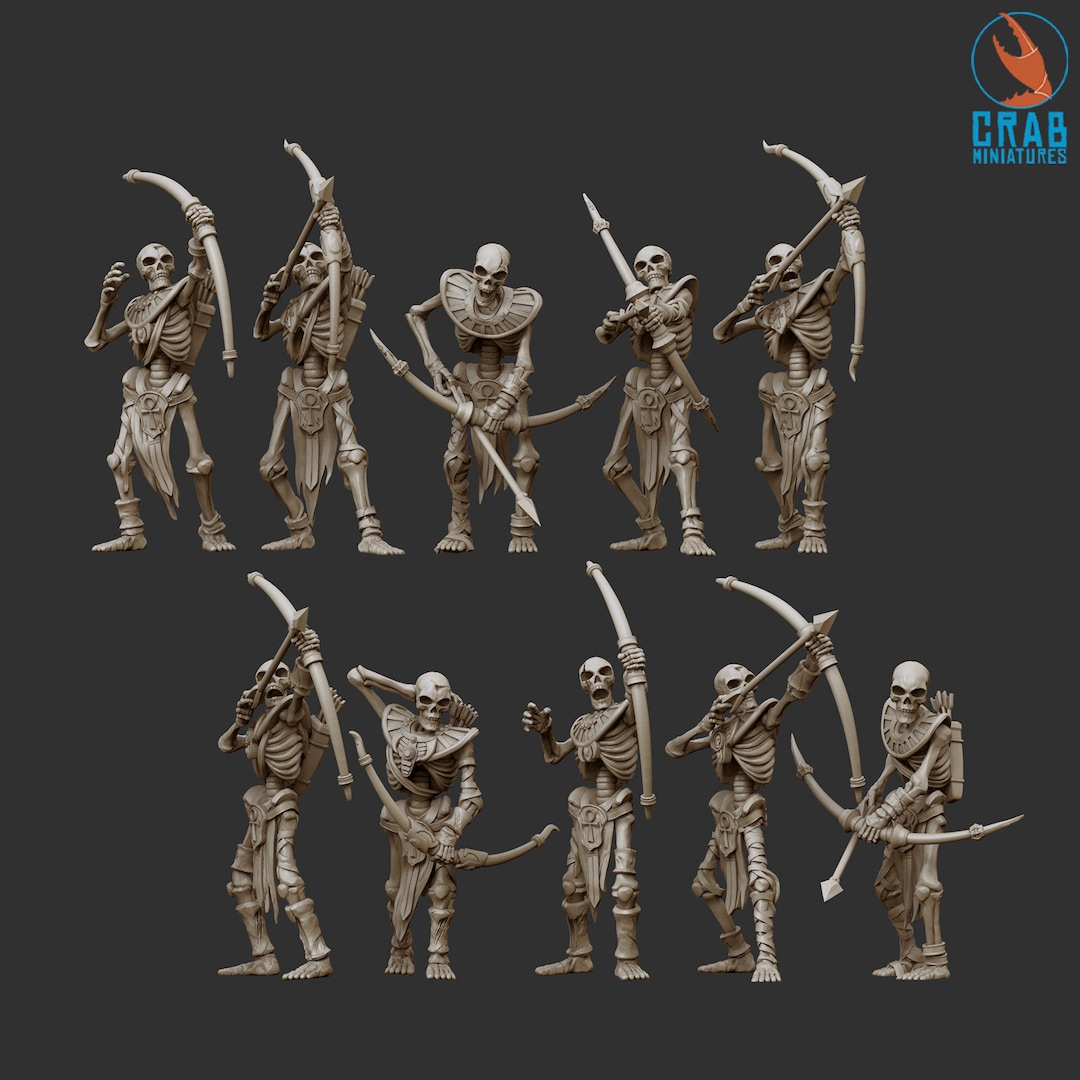 Desert Skeleton Archers (10 Models) | Undead Egyptian Desert Skeletons ...