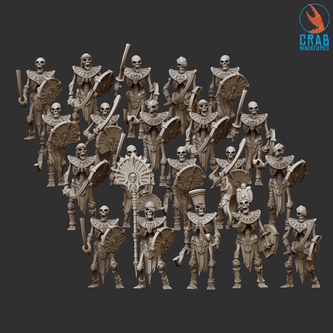Desert Skeleton Warriors 20 Models E.g. for Khemri / Tomb Kings ...