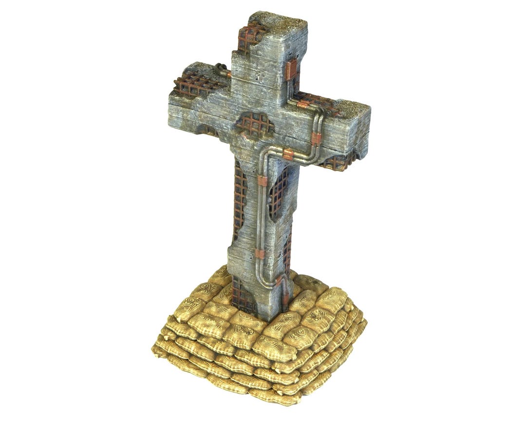Concrete Cross | FDM 0.08 Layer | Wargaming Terrain 28-32 Mm | Trench ...