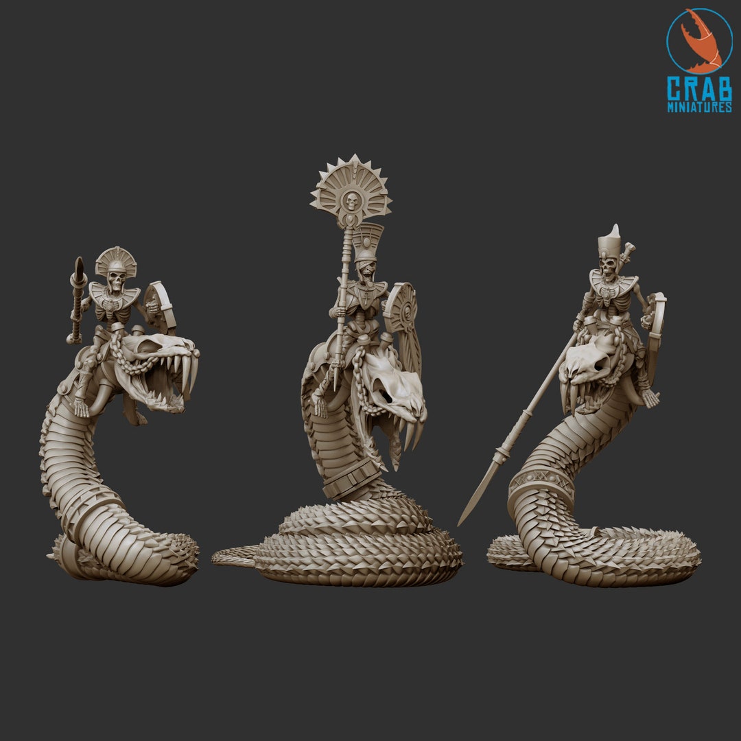Desert Skeleton Snake Riders 3 Models E.g. for Khemri / Tomb Kings ...