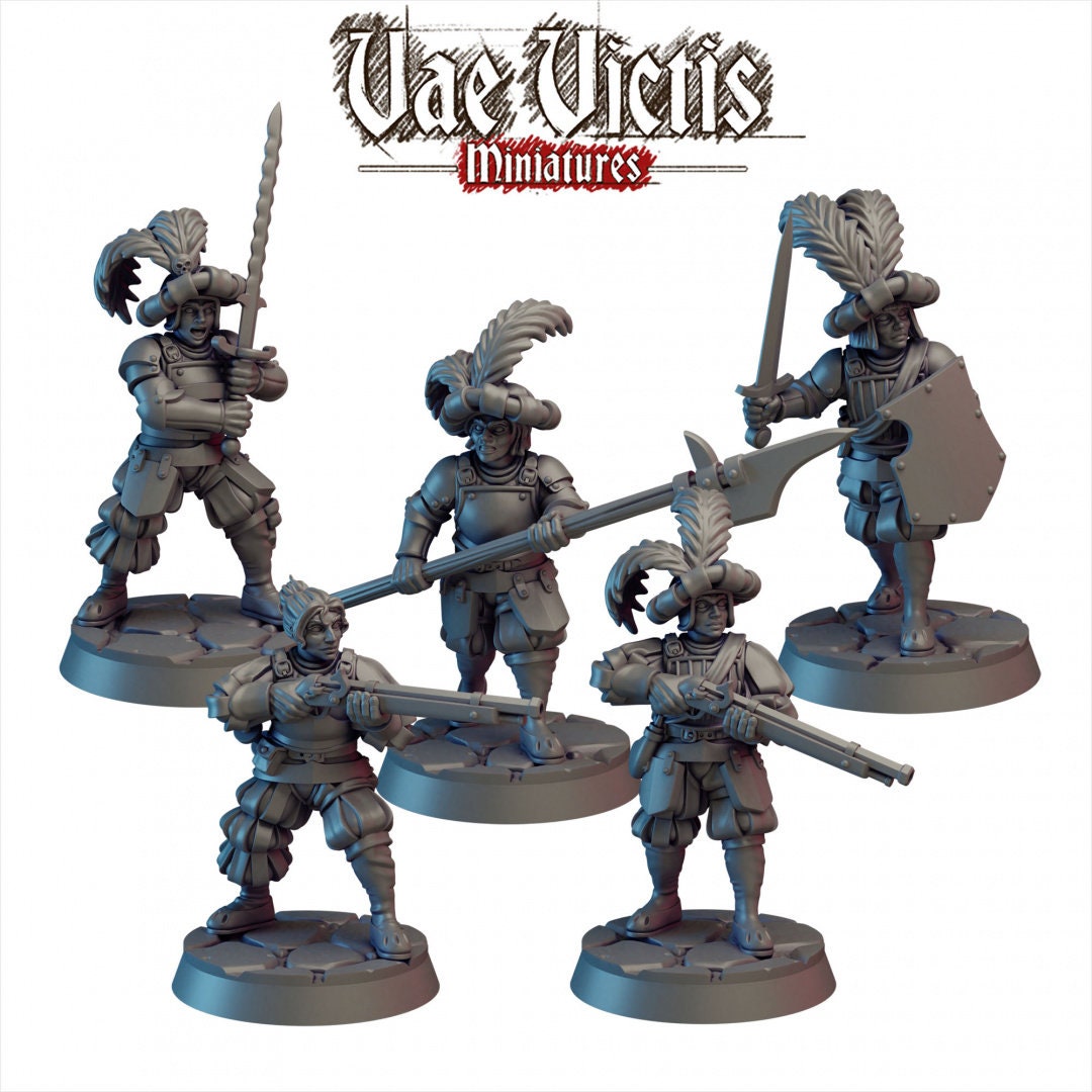 Elite Mercenaries (f) (5 Models) | Fantasy Wargame Models E.g. for ...