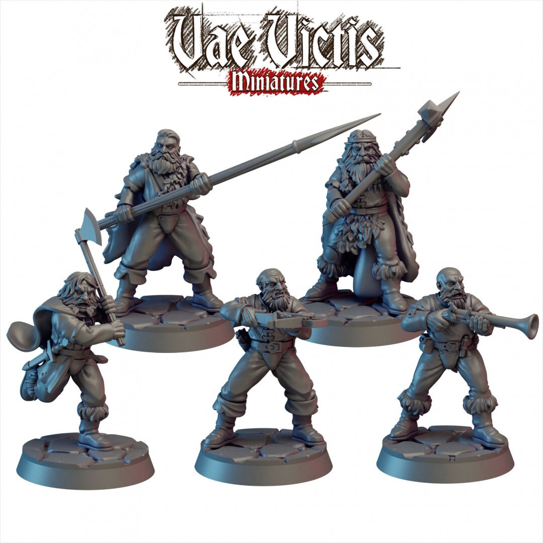 Mountain Warriors (5 Models) | Fantasy Wargame Models E.g. for Broheim ...