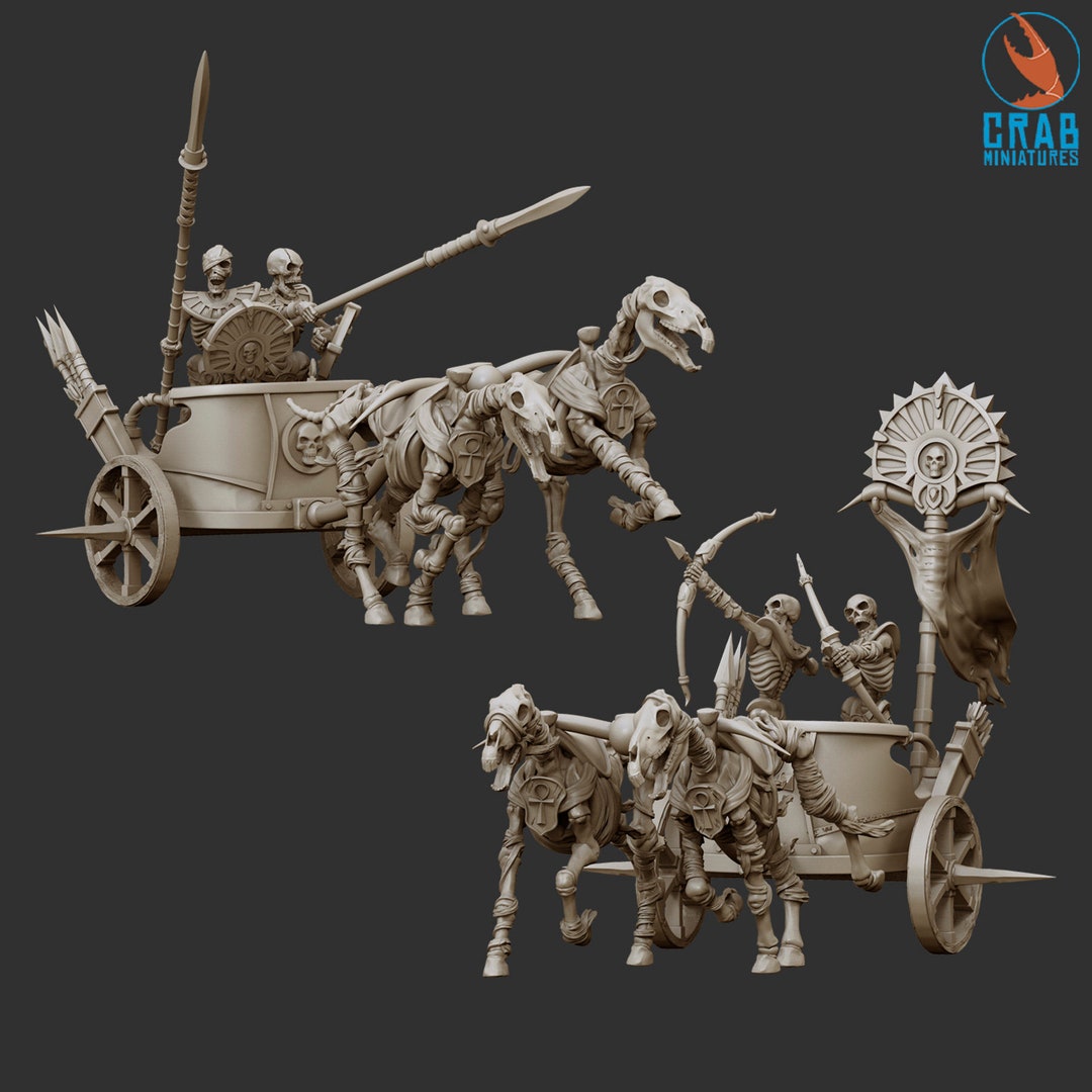 Desert Skeleton Chariots (3 Models) | Undead Egyptian Desert Skeletons ...