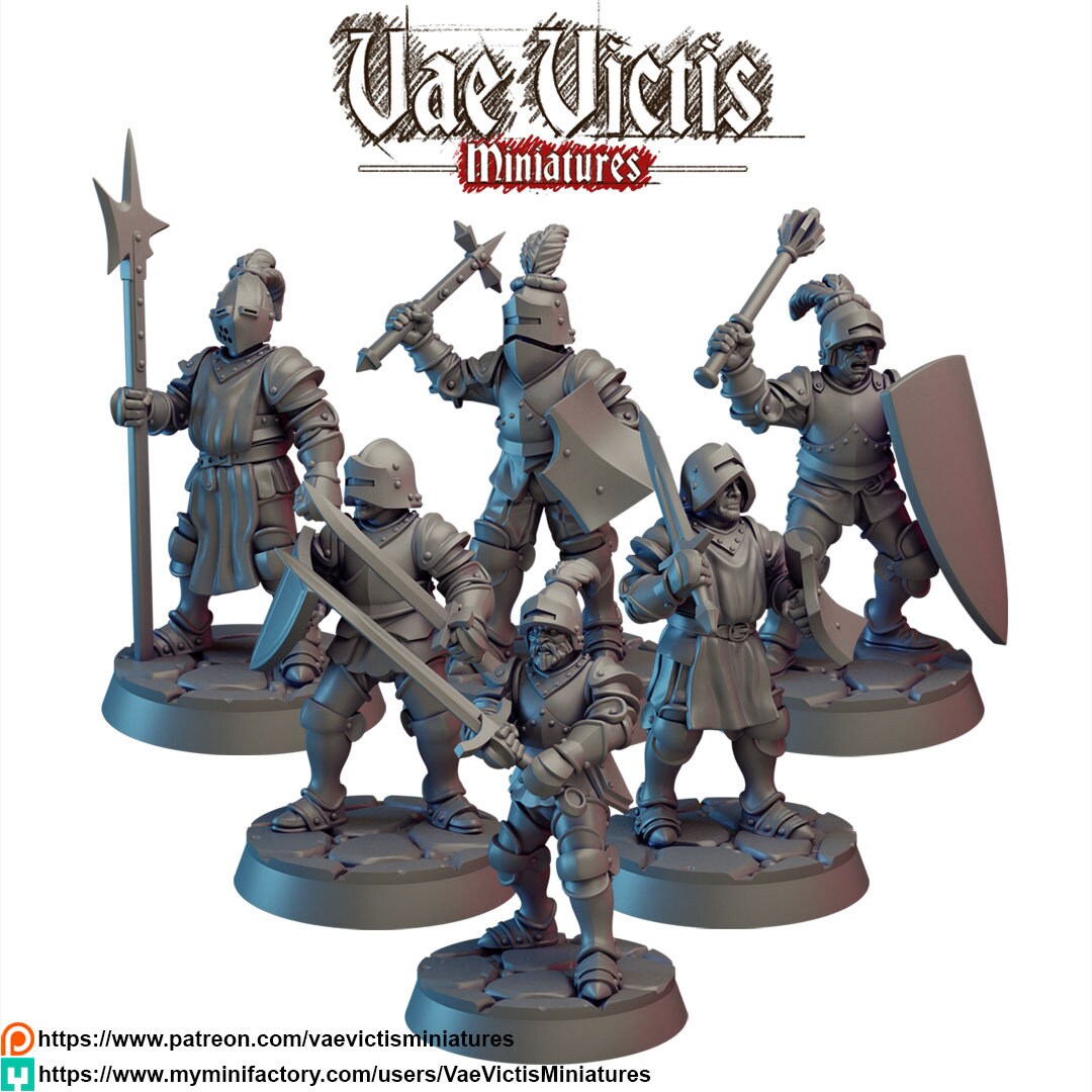 Foot Knights 6 Models Fantasy Wargame Models E.g. for Mordheim ...