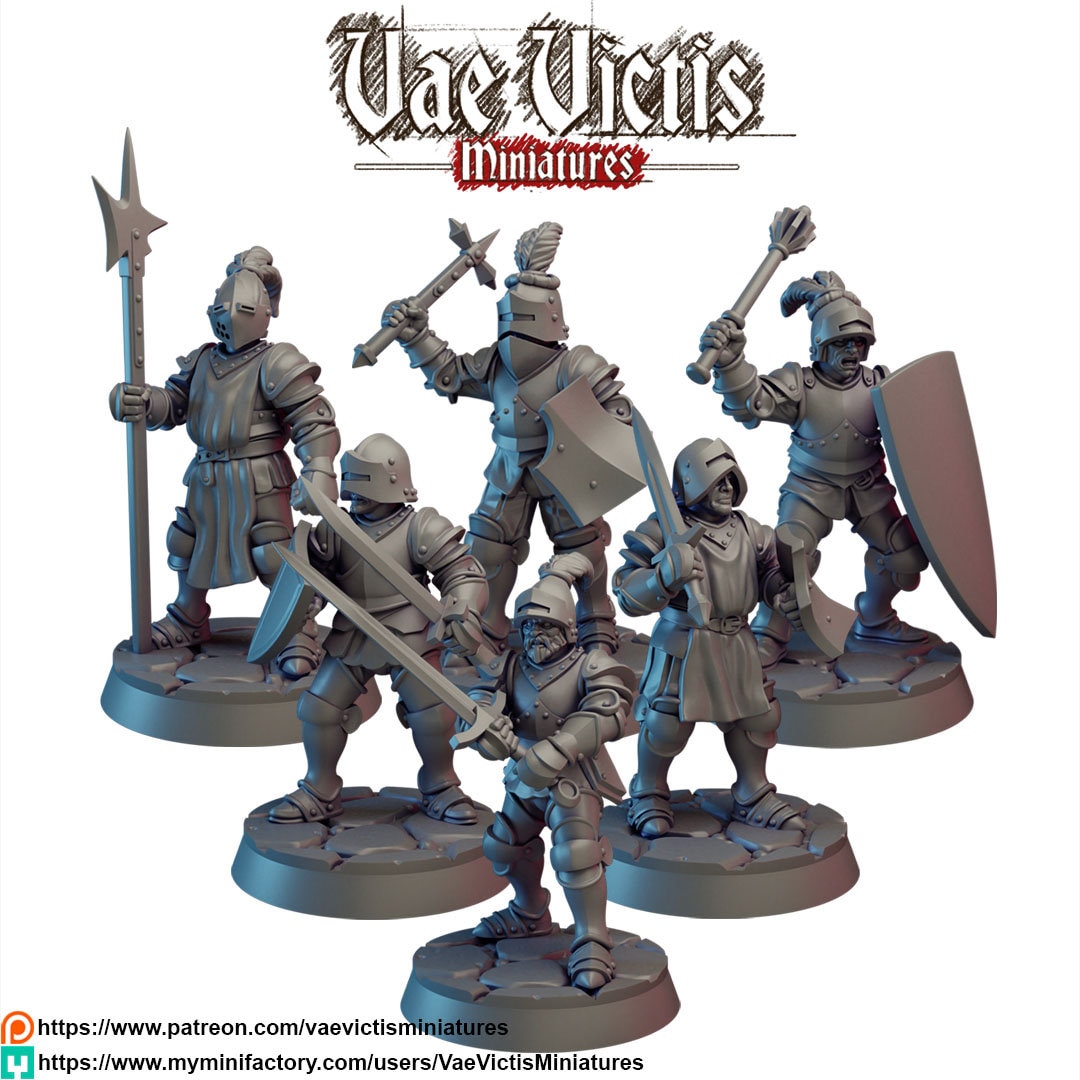 Foot Knights 6 Models Fantasy Wargame Models E.g. for Mordheim ...