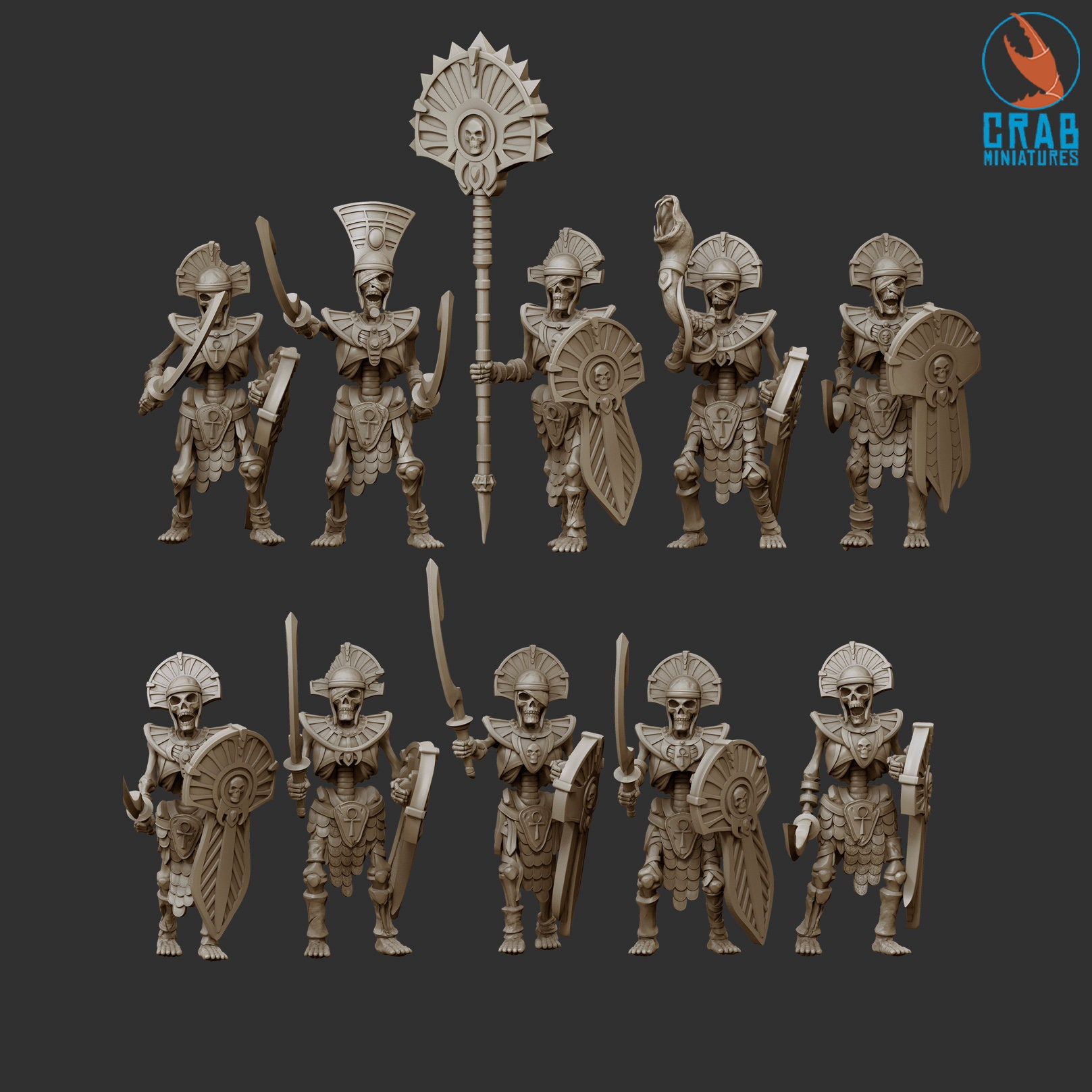 Desert Skeleton Heavy Infantry 10 Models E.g. for Khemri / Tomb Kings ...