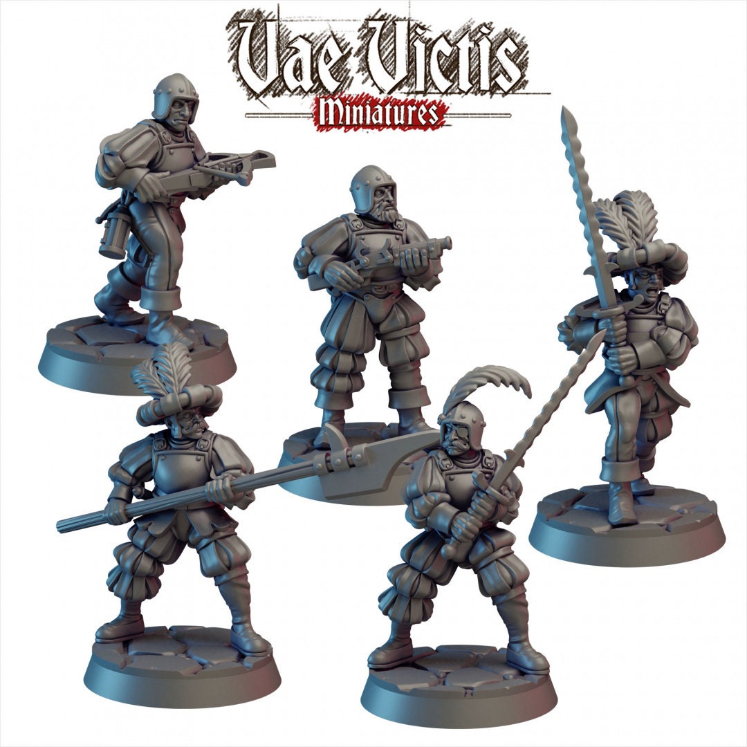 Elite Mercenaries (m) (5 Models) | Fantasy Wargame Models E.g. for ...