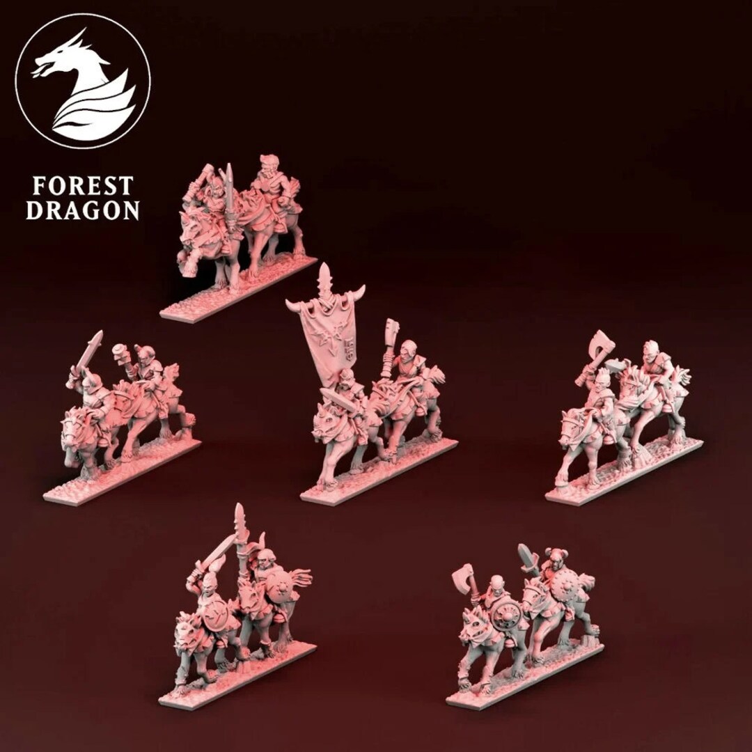 Chaos Light Cavalry (6 Strips) | 10mm Warmaster Models | Fantasy ...