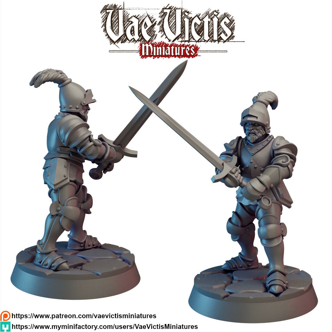 Foot Knights 6 Models Fantasy Wargame Models E.g. for Mordheim ...