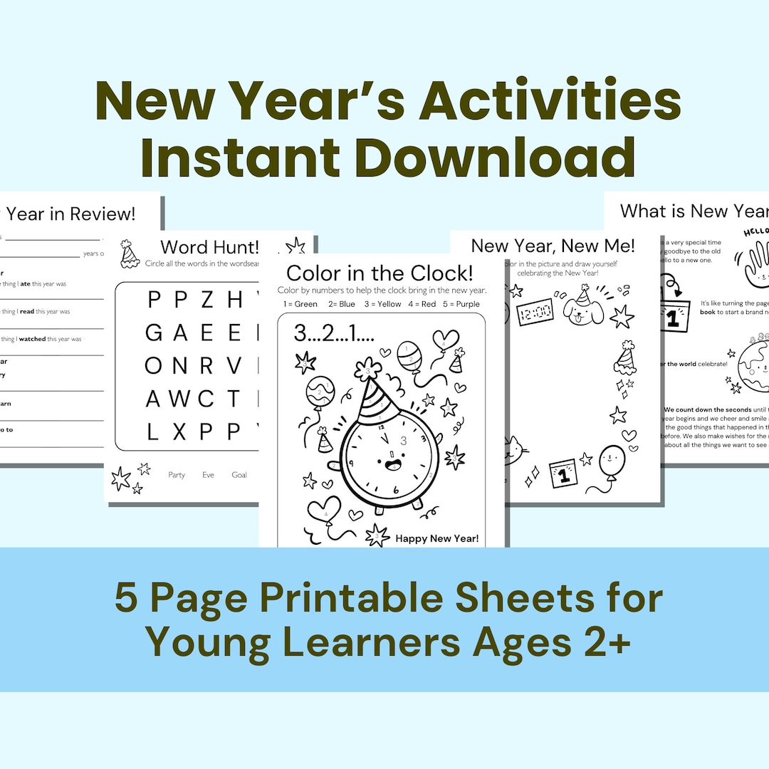 New Year's Fun for Kids: Interactive and Educational Toddler Activity ...