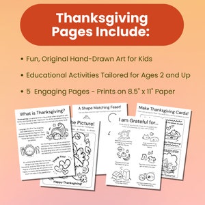 Thanksgiving Toddler Activity Pages: Educational Printables (digital ...