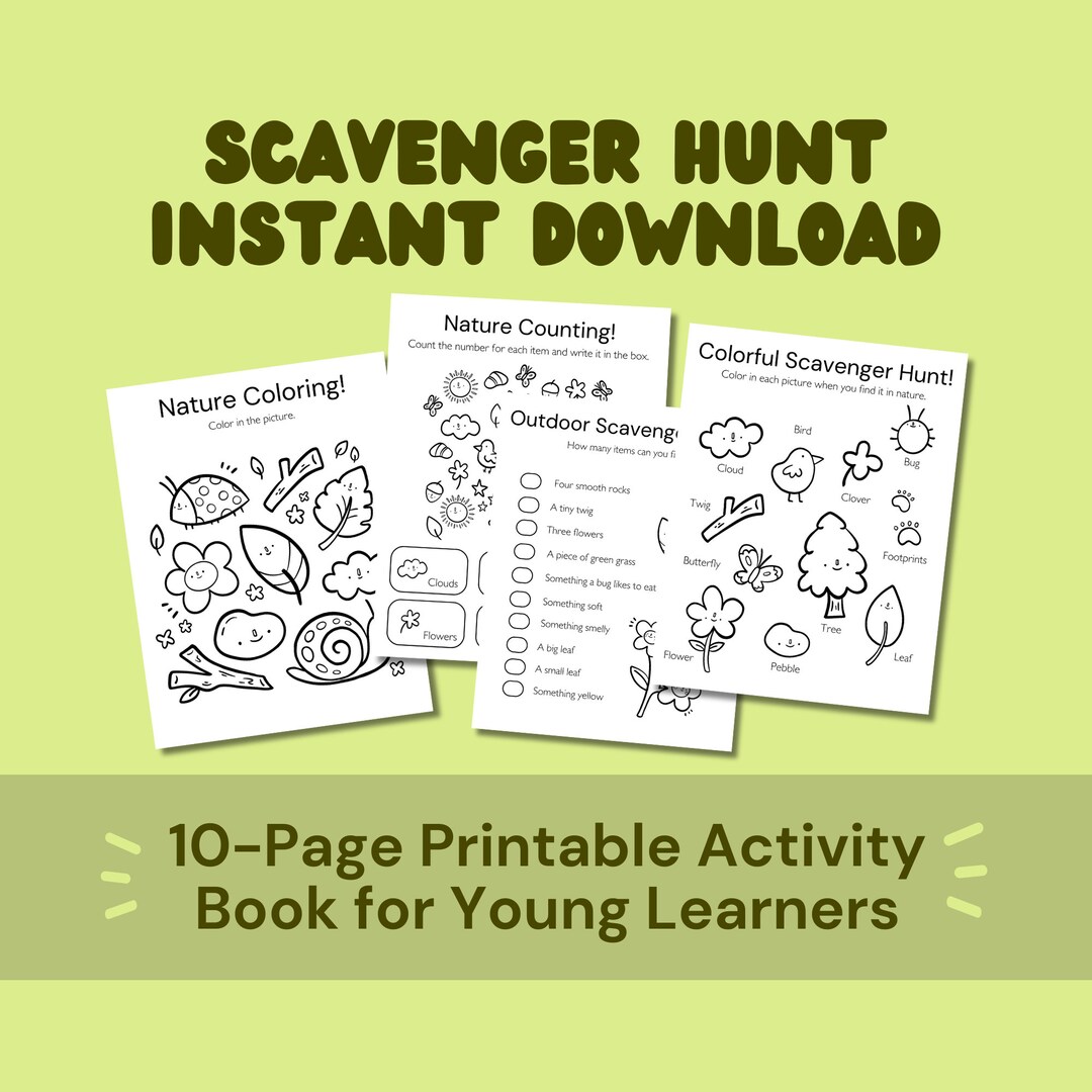 Interactive Scavenger Hunt Activity Book for Kids - Outdoor & Indoor ...