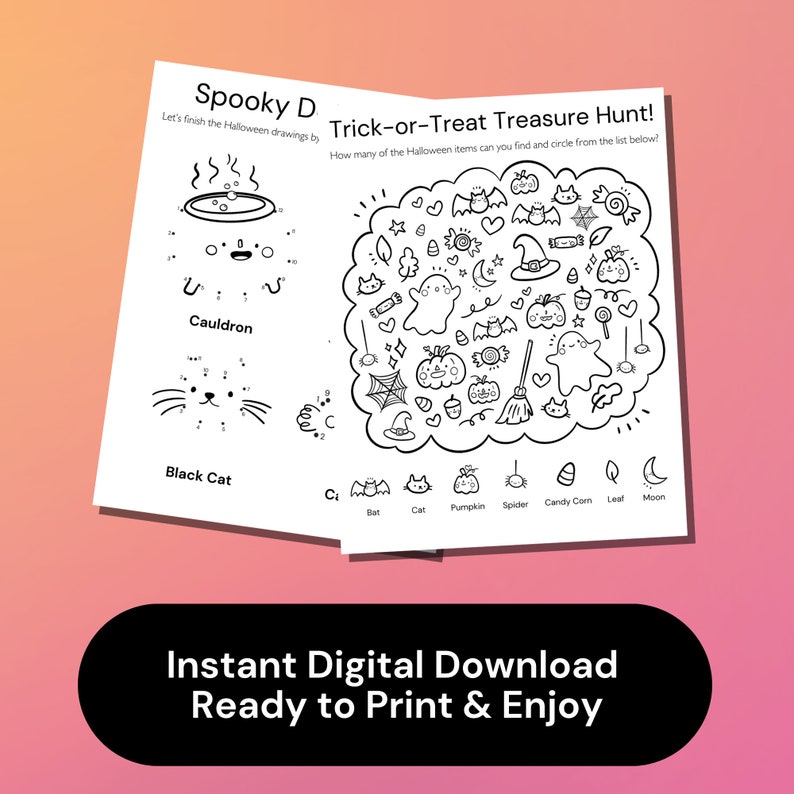 Fun Halloween Coloring Pages & Activity Bundle for Toddlers - Etsy