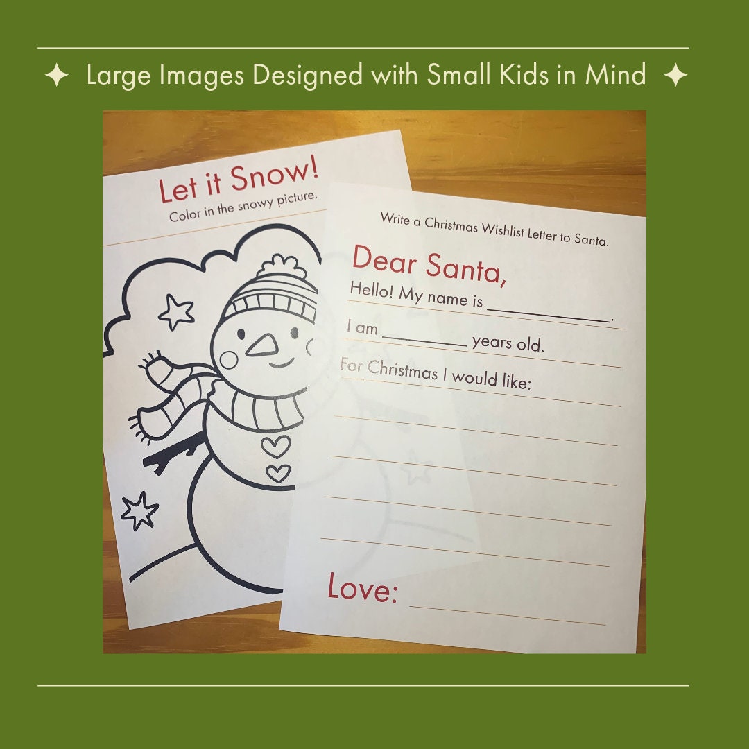 Printable Christmas Activity Pages for Pre-k and Kindergarten Kids - Etsy