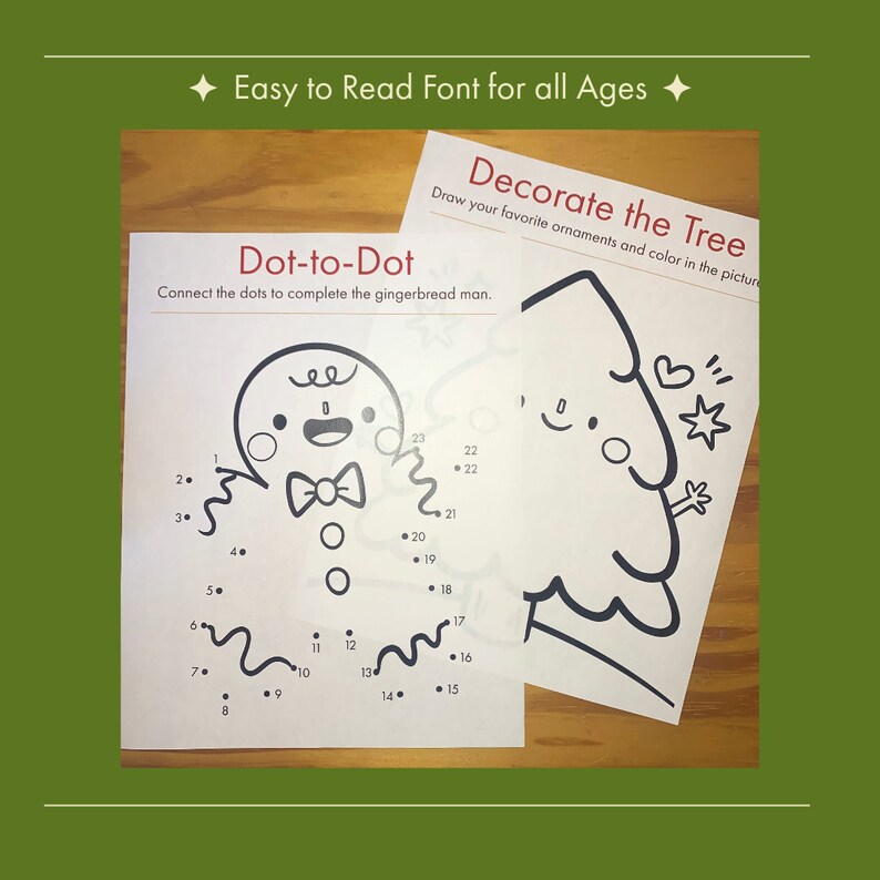 Printable Christmas Activity Pages for Pre-k and Kindergarten Kids - Etsy