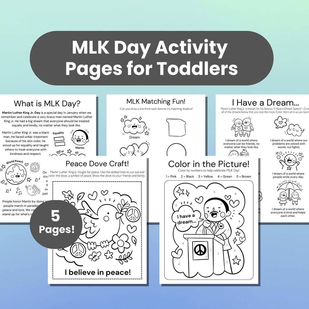 Educational Kids MLK Day Activities - Martin Luther King Toddler ...