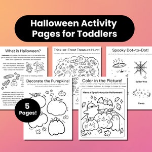 Fun Halloween Coloring Pages & Activity Bundle for Toddlers - Etsy