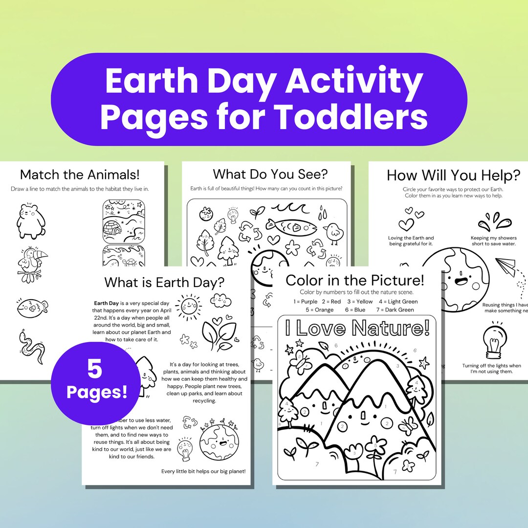 Engaging Earth Day Activity Pages for Toddlers - Fun Preschool and ...