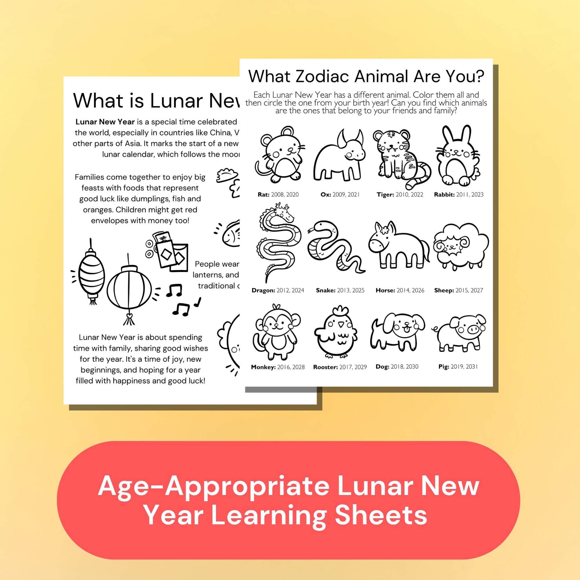 Fun and Educational Lunar New Year Worksheets and Activities for ...