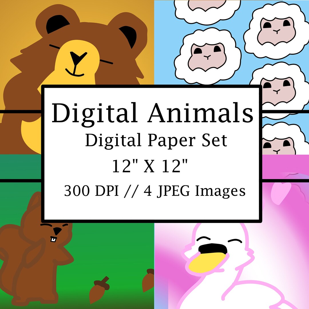 Animal Digital Paper Artwork - Etsy