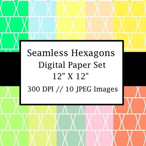 Hexagon Pattern Digital Paper Artwork - Etsy