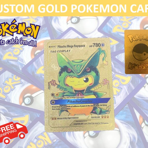 Pikachu Cosplay Rayquaza Card - Etsy