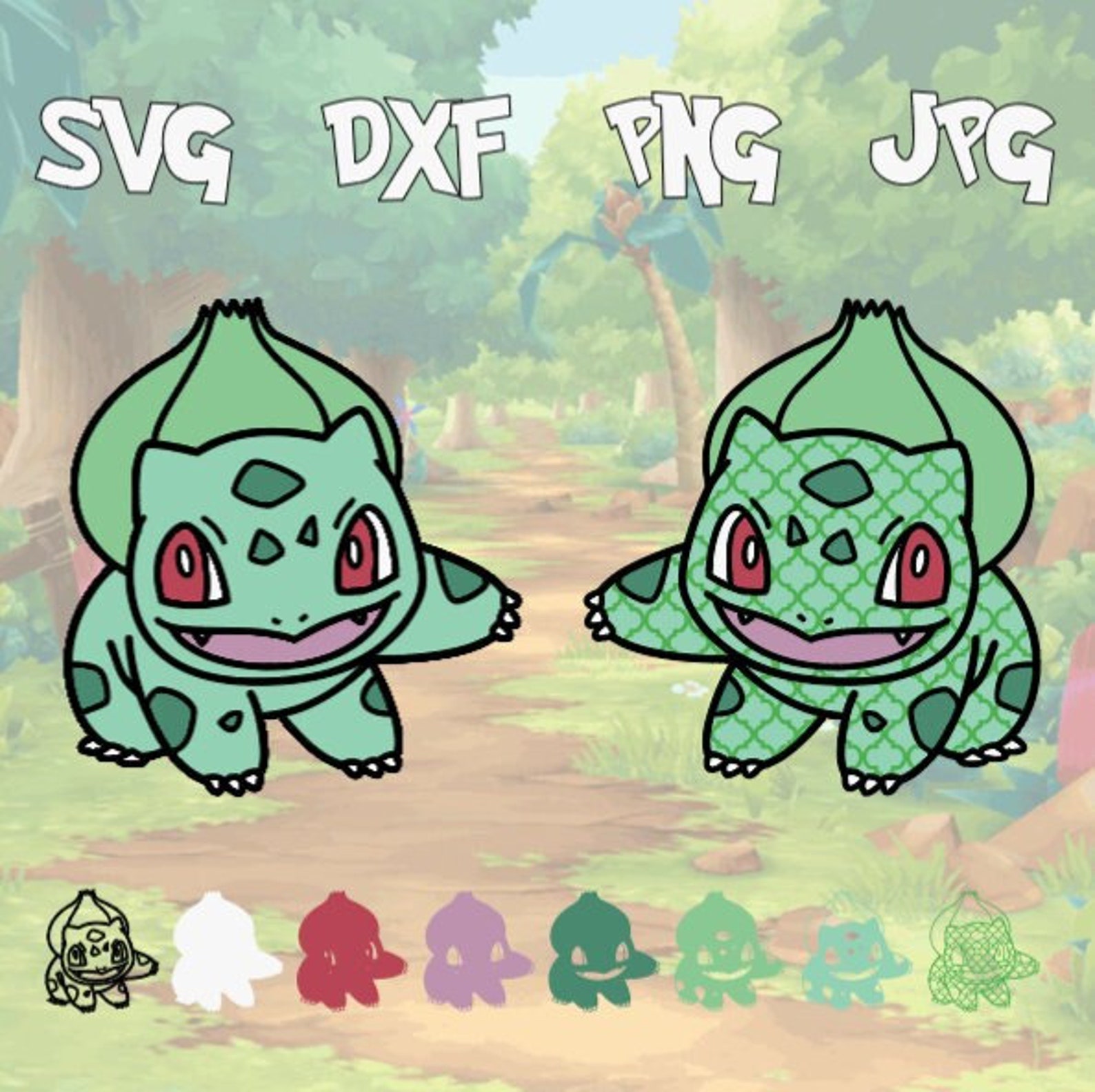 Pokemon SVG Bulbasaur DXF PNG Digital Cut files layered | Etsy