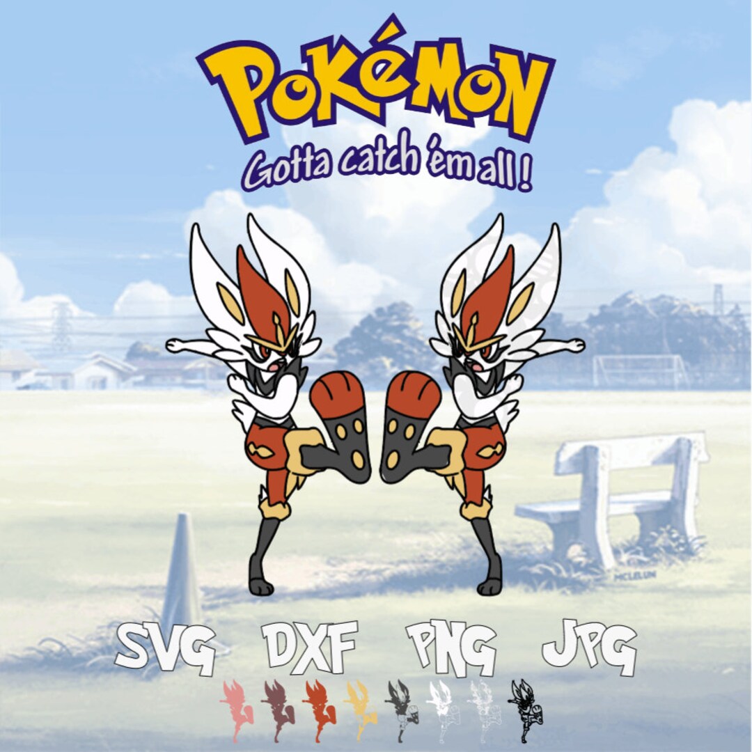 BUY2GET1 Pokémon Cinderace .svg .dxf .eps .png .jpg Digital - Etsy