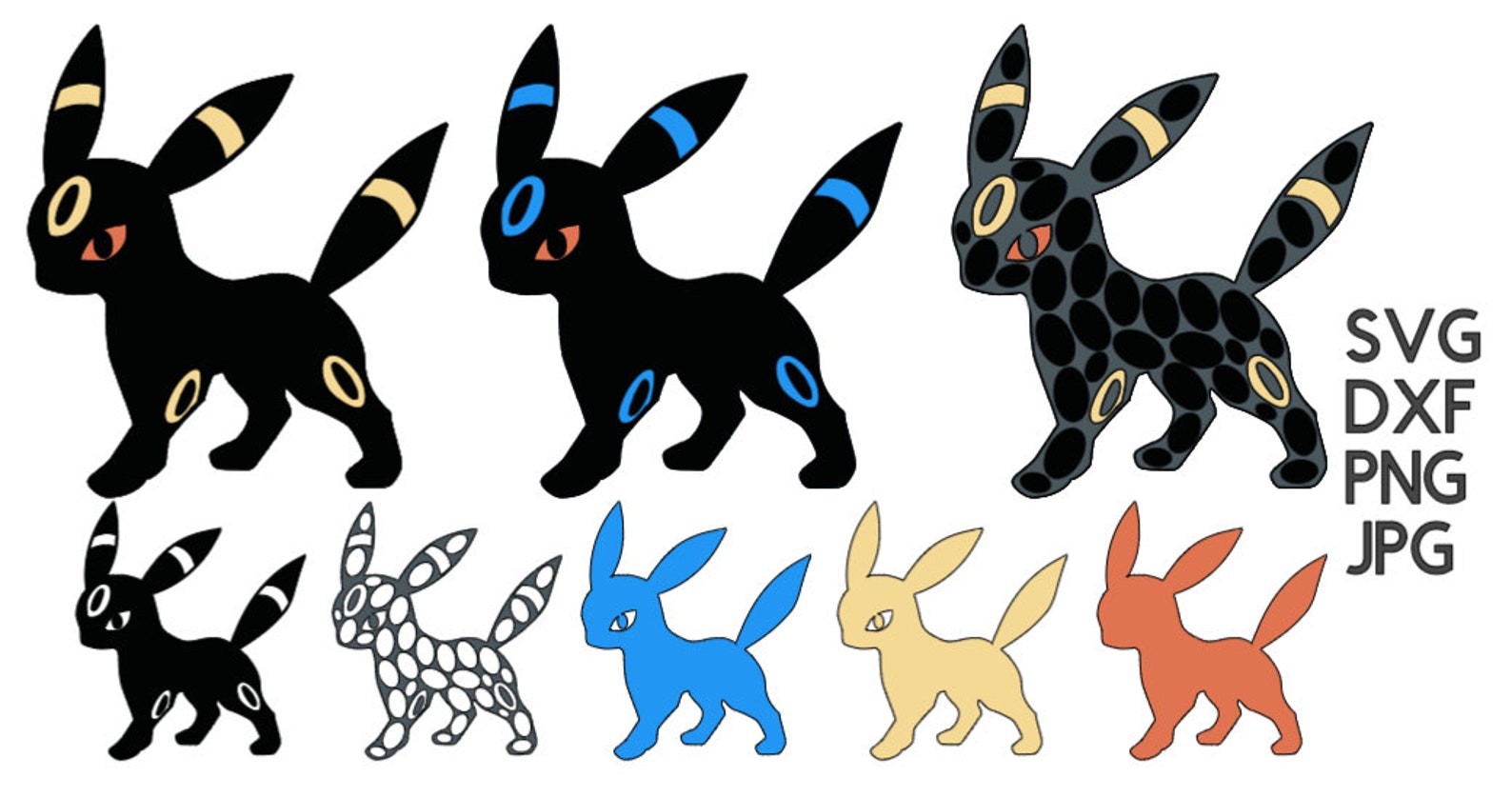 Pokemon SVG Umbreon DXF PNG Digital Cut files layered | Etsy
