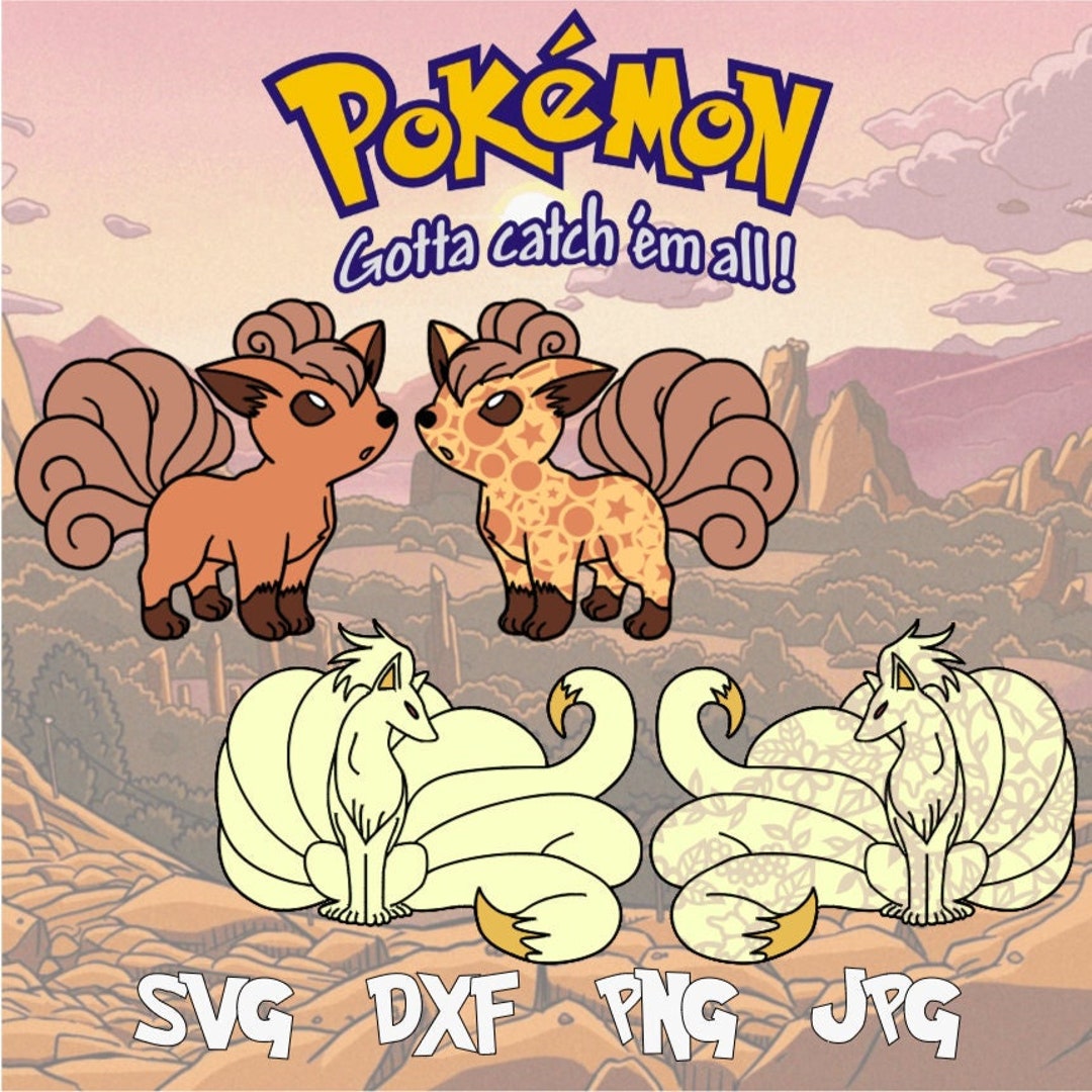Pokémon Evolution DUO SVG Vulpix Ninetales DXF Png Jpg - Etsy