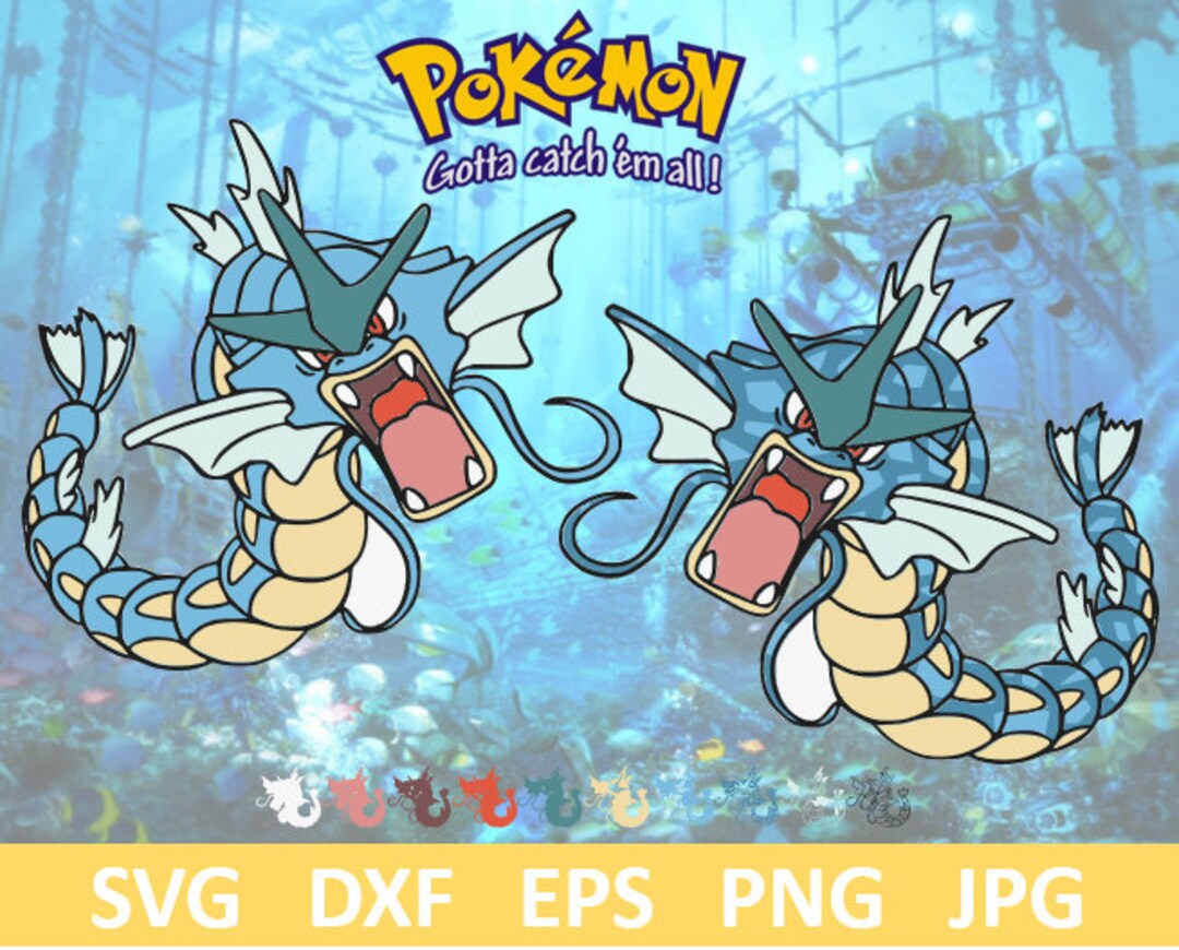 BUY2GET1 Pokémon Gyarados .svg .dxf .eps .png .jpg Digital Cut - Etsy