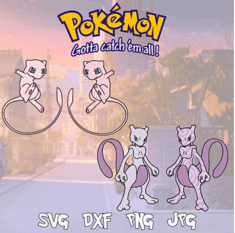 Pokémon Evolution DUO SVG Mew Mewtwo DXF Png Jpg - Etsy Ireland
