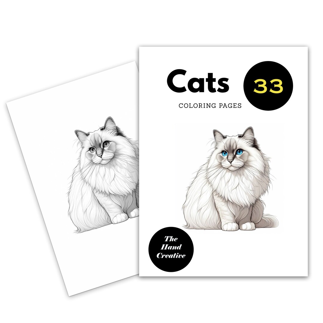 33 Cat Breeds Coloring Pages, Printable PDF A4, Cat Coloring Book Pages ...