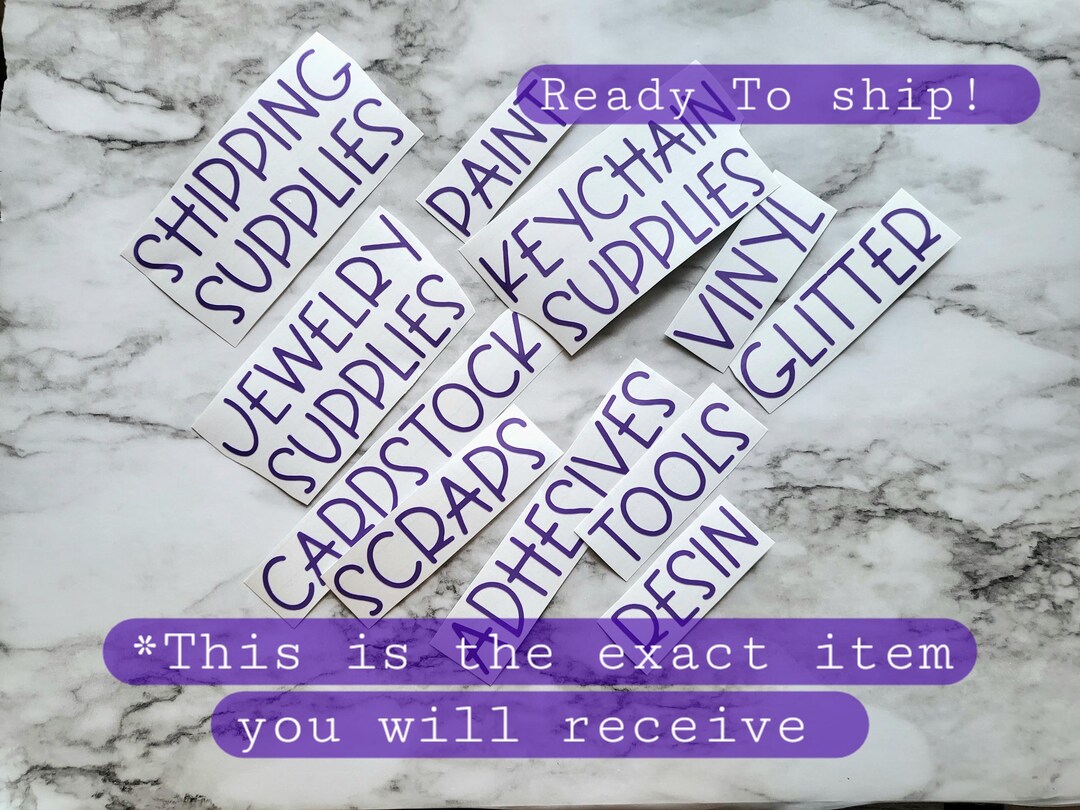 Craft Room Labels Set – Vinyl Decals for Craft Supplies & Organization ...
