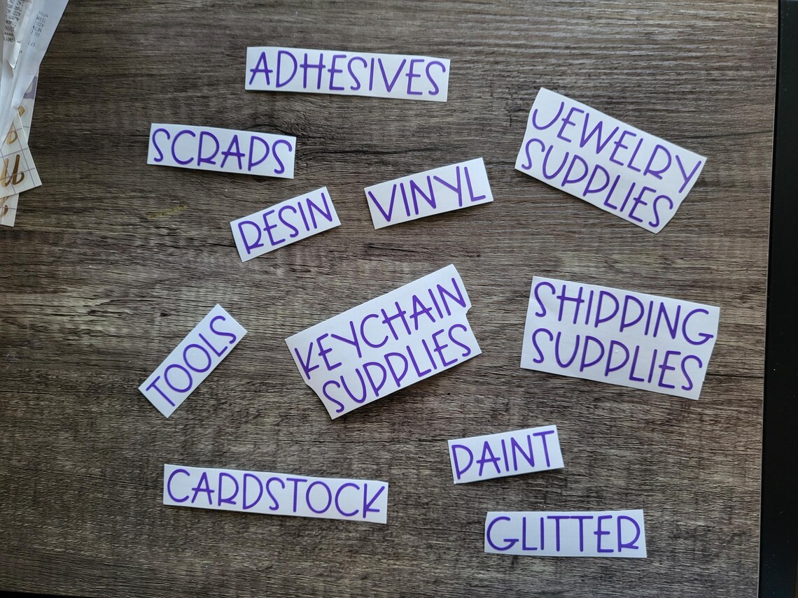 Craft Room Labels Set – Vinyl Decals for Craft Supplies & Organization ...