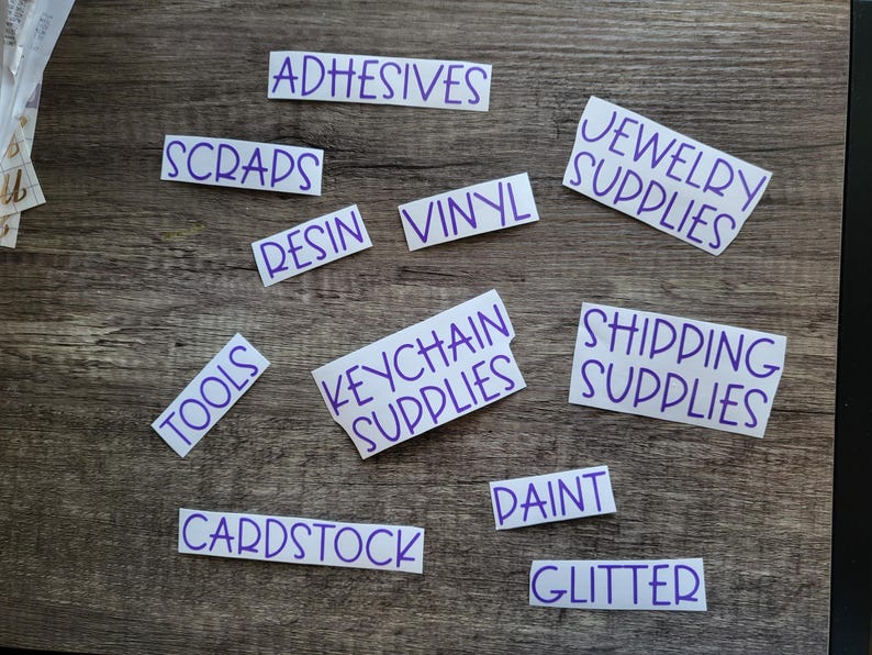 Craft Room Labels Set – Vinyl Decals for Craft Supplies & Organization ...