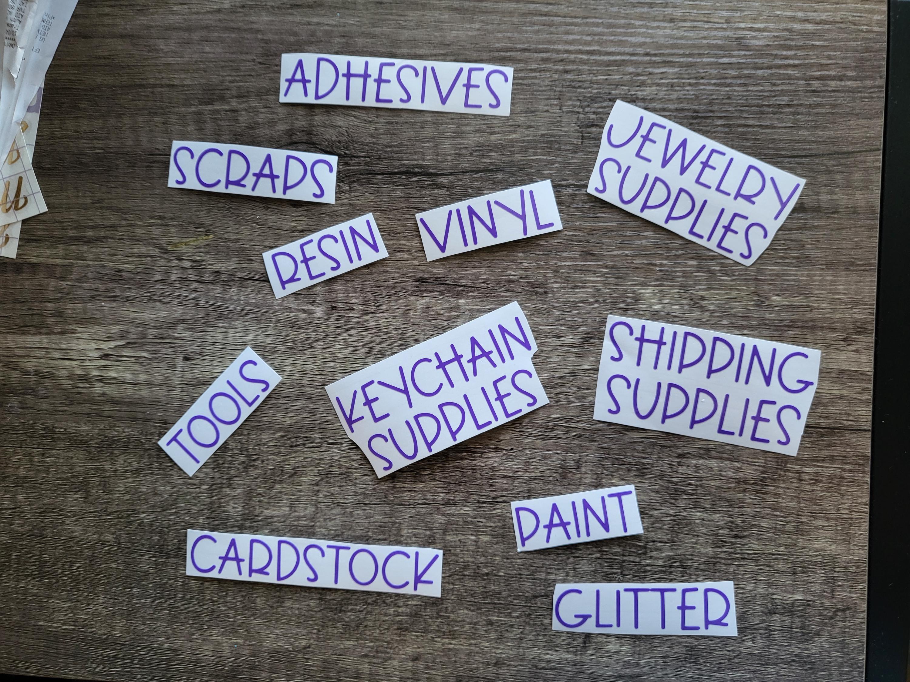 Craft Room Labels Set – Vinyl Decals for Craft Supplies & Organization ...