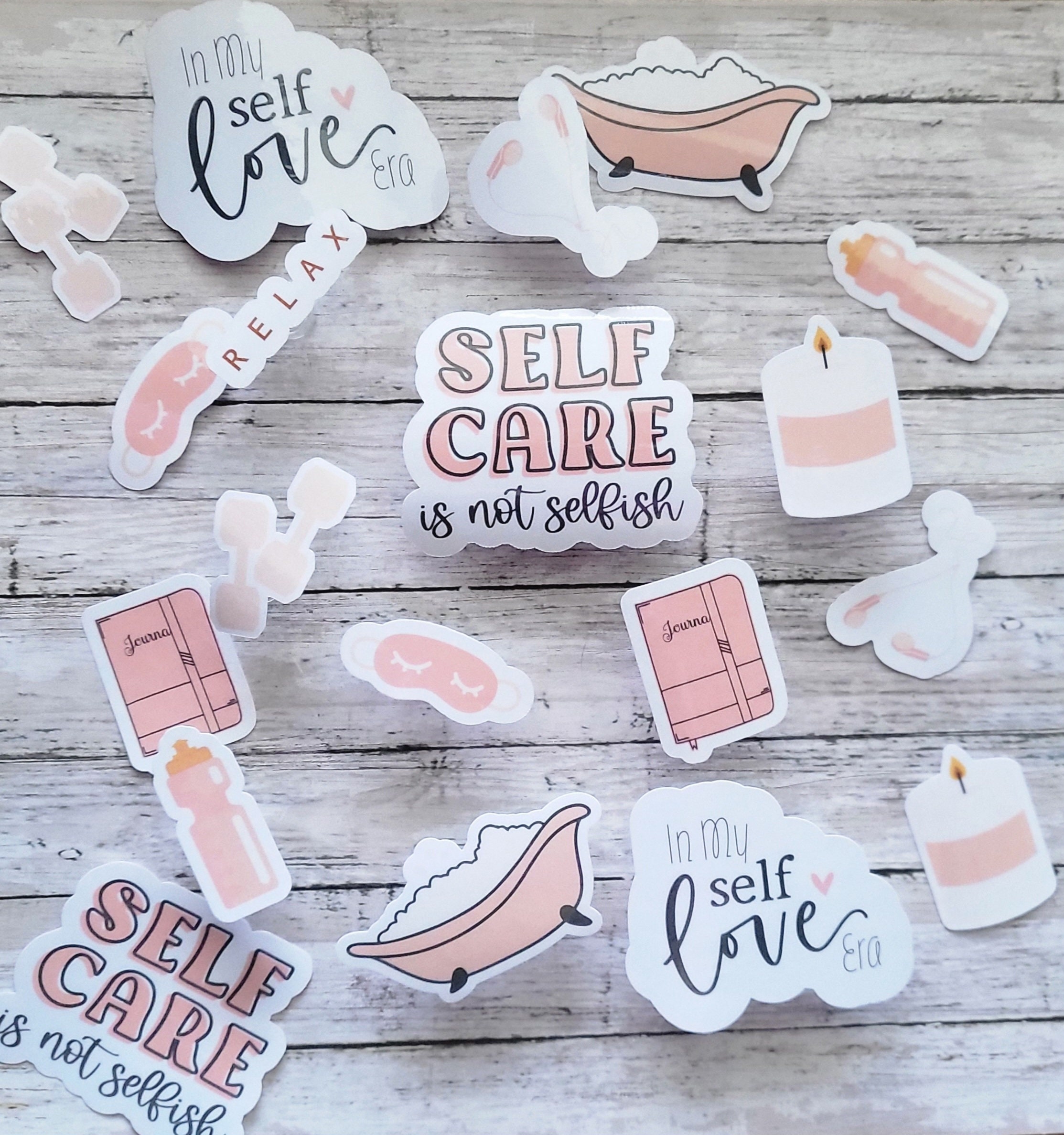 Aesthetic Self Care Sticker Pack Self Love, Decals 10 Self Care, Self ...
