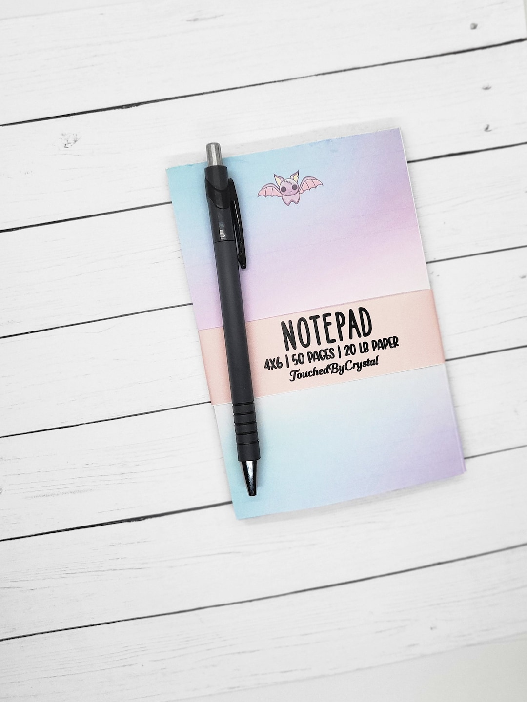 Pastel Goth Cute Bat Notepad 4x6 50 Pages - Etsy