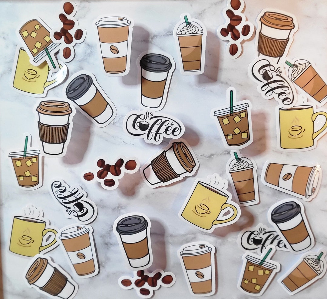 Small Coffee Sticker Pack Coffee Cup Decals 8 Small Coffee Sticker ...
