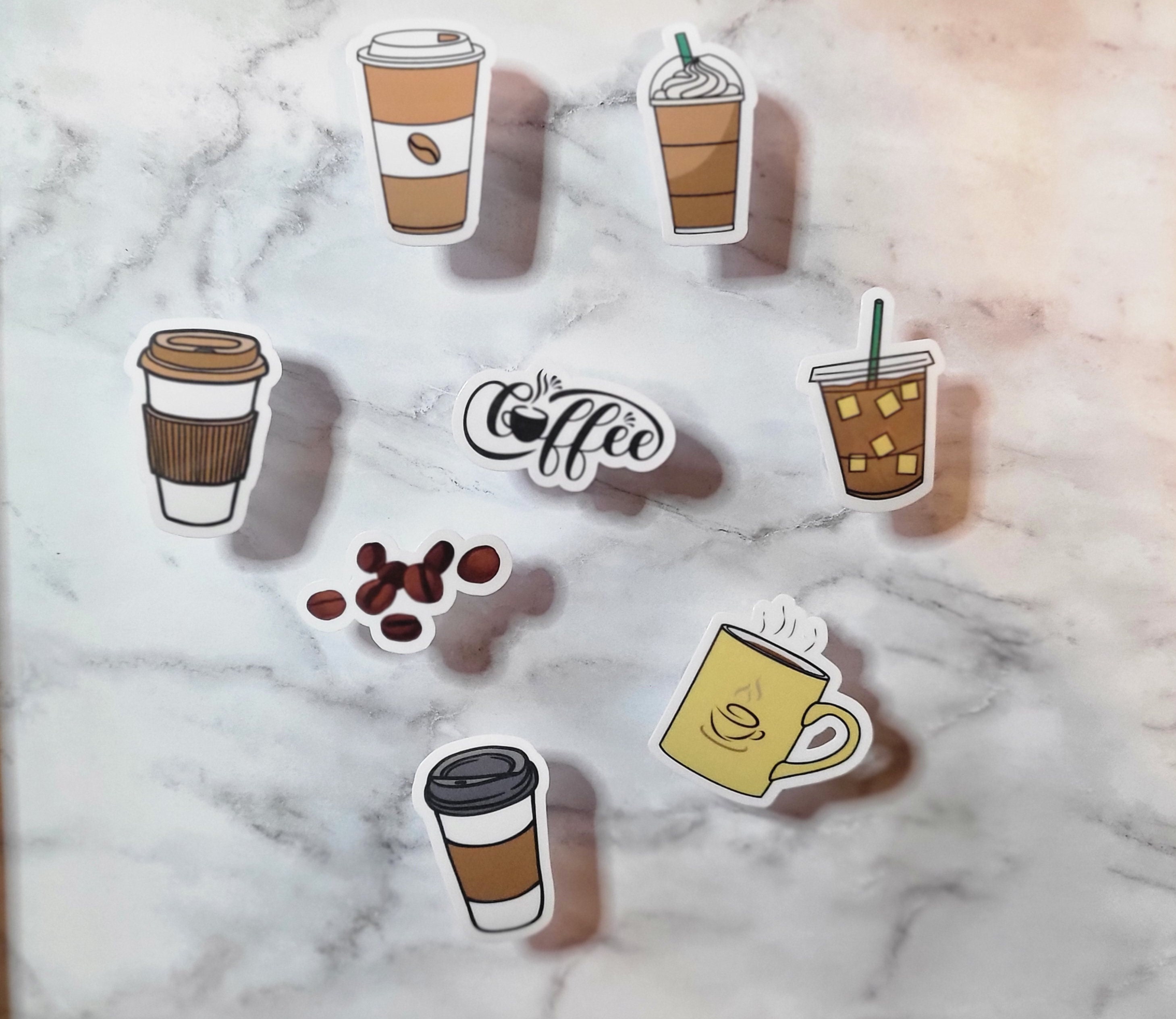 Small Coffee Sticker Pack Coffee Cup Decals 8 Small Coffee Sticker ...