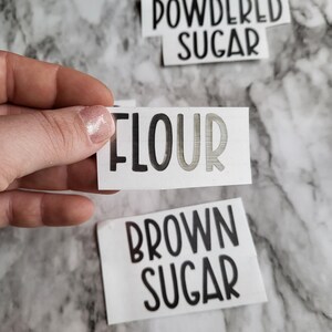 Baking Pantry Labels Set - Modern Vinyl Decals for Sugar, Flour ...