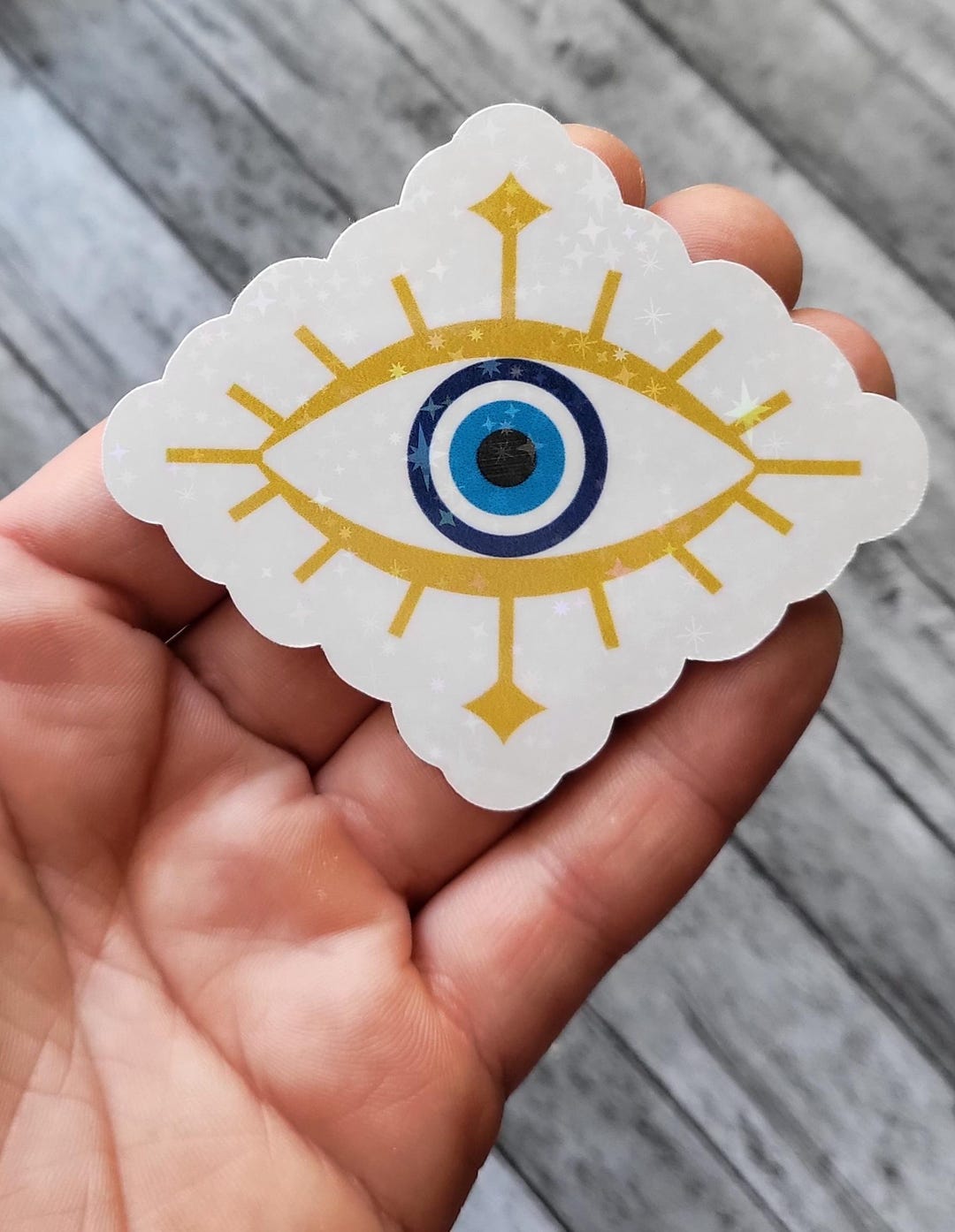 Evil Eye Holographic Vinyl Sticker | Protective Die Cut Decal - Etsy